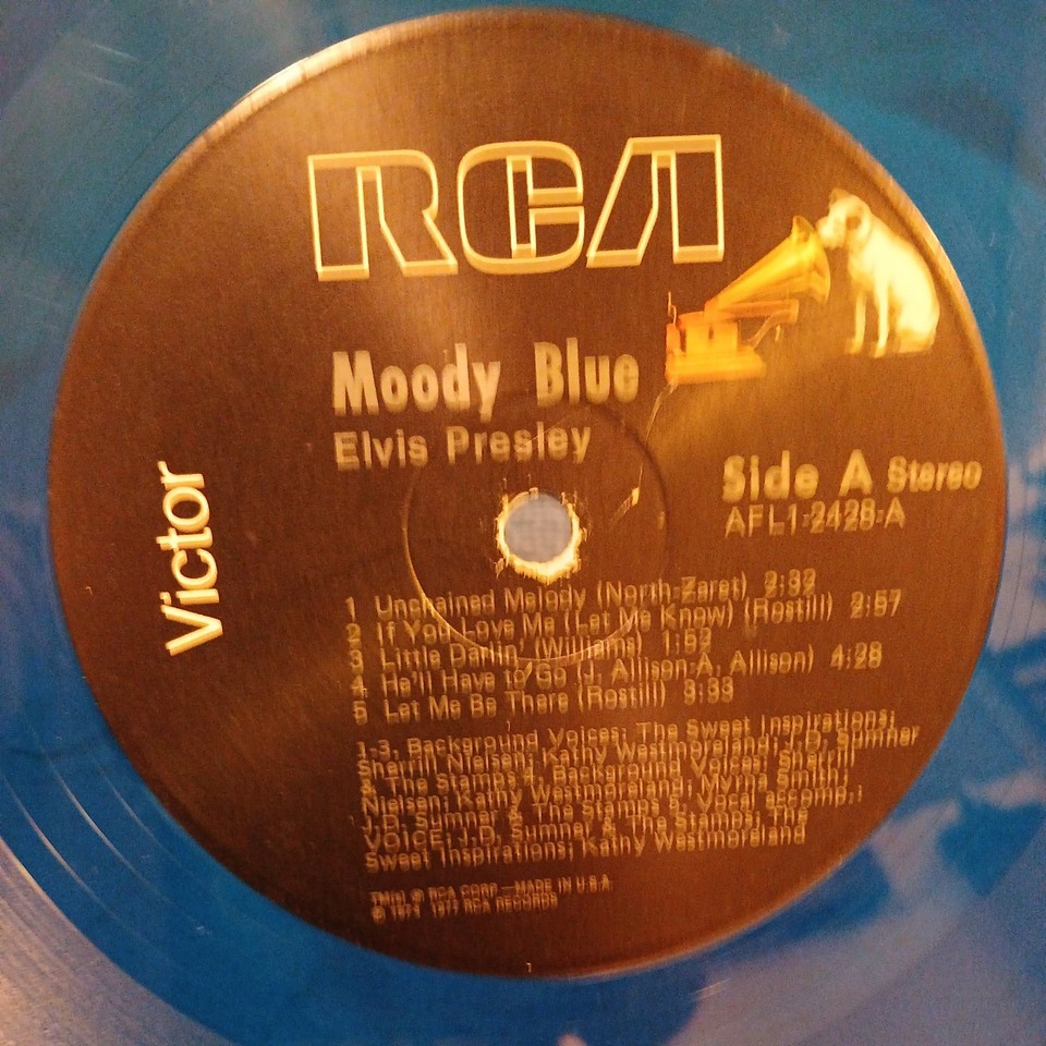 ELVIS PRESLEY MOODY BLUE 1977 RCA Victor AFL1-2428 BLUE VINYL Rare see descript. | eBay
