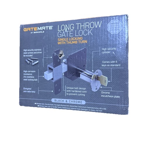 Gatemate 1490106 Long Throw Lock with Thumb Turn Heavy Duty Stainless ...