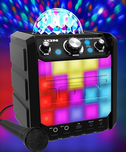 Ion Party Rocker Express Karaoke Machine Speaker Lights With Mic Tested ...