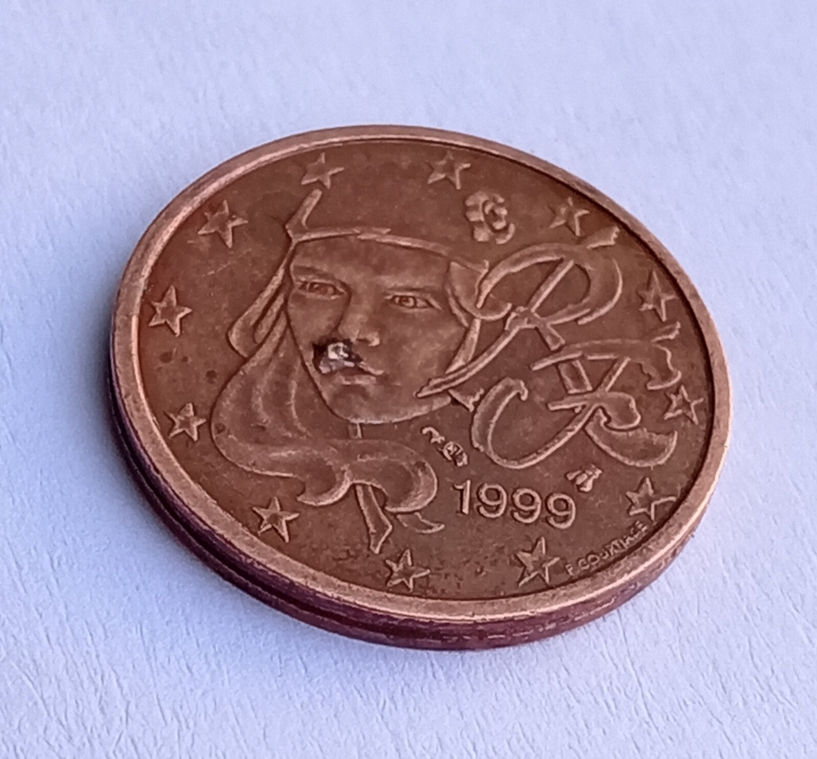 Rare 1999-2 Cent Euro FRANCE Defect Coin. | eBay