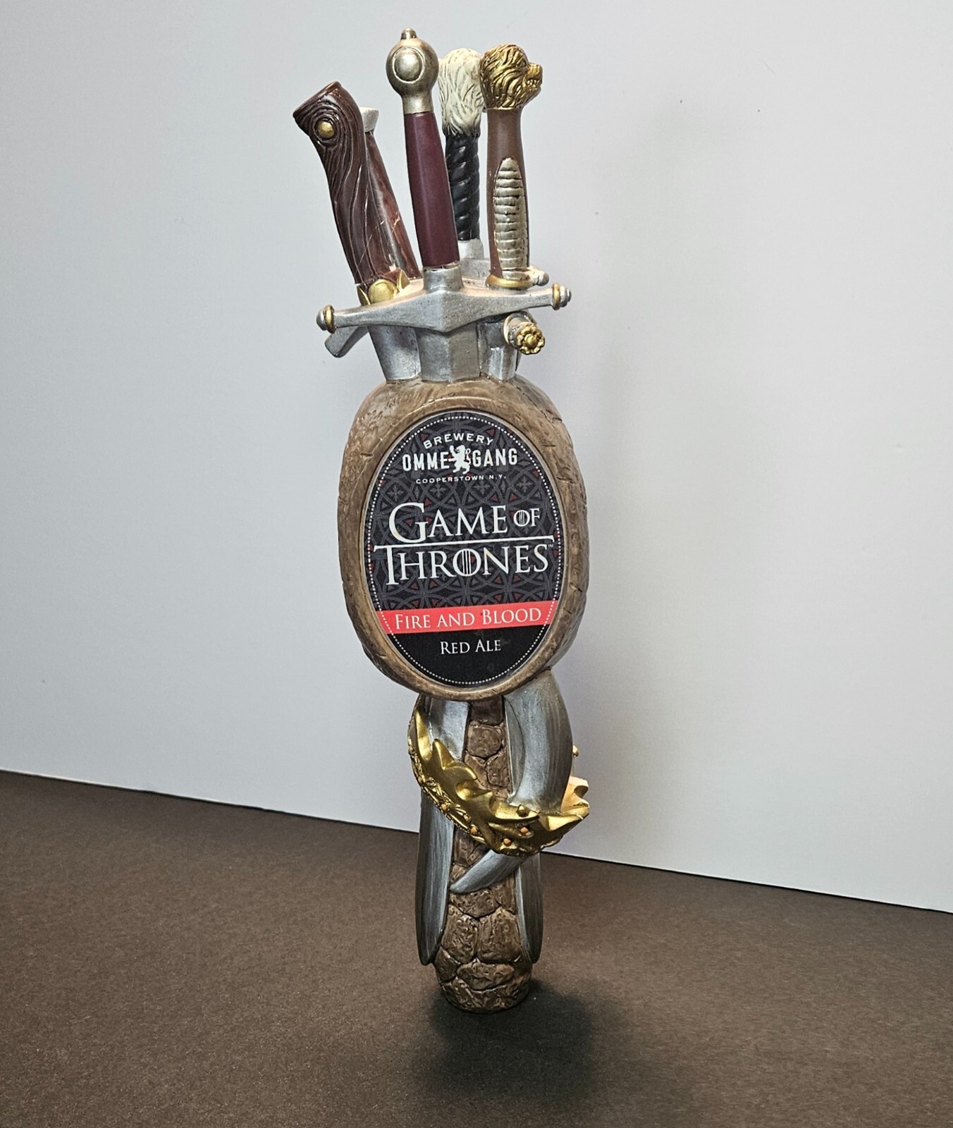 OMMEGANG GAME OF THRONES Fire and Blood Red Ale draft beer tap handle ...