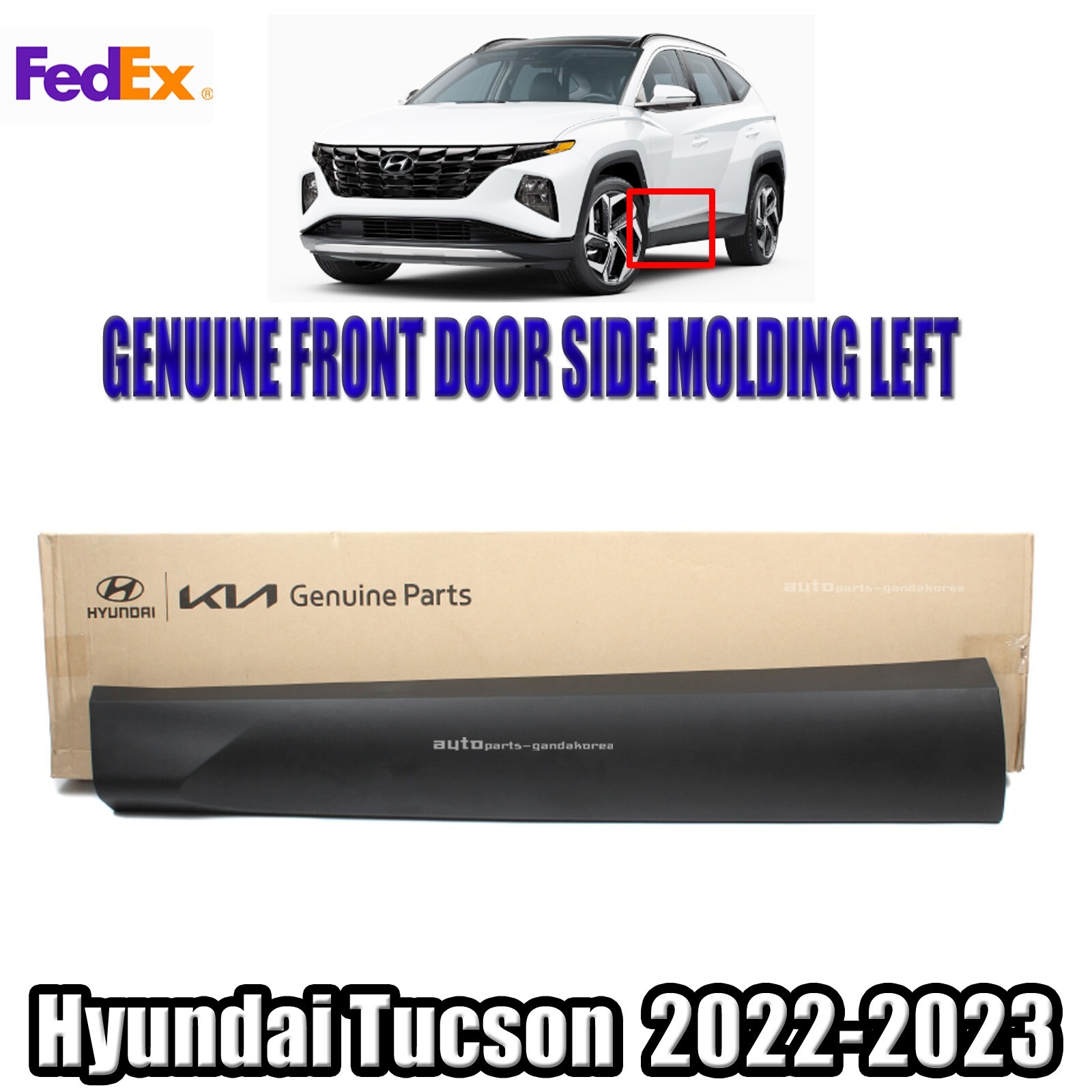 Genuine 87721N9000CA Front Door Side Molding LEFT For Hyundai Tucson ...