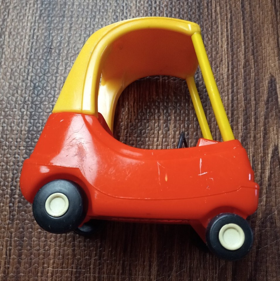 LITTLE TIKES Dollhouse-Sized COZY COUPE CAR Red Yellow for 6" Tall Doll ...