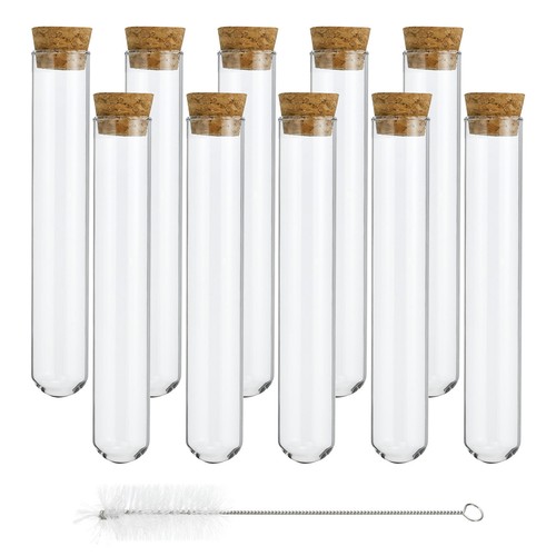 25ml Test Tubes Set, 20pcs 4.72x0.79in Glass Test Tube Containers with ...
