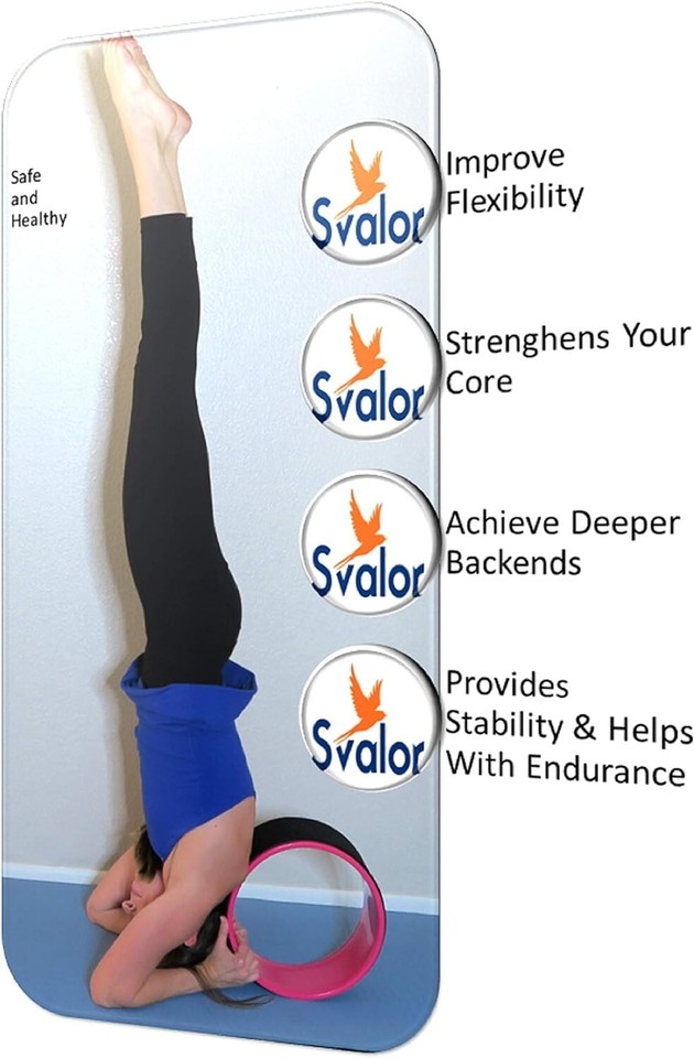 Yoga Wheel for Stretching Set with Strap and Block - Comfortable Spine ...