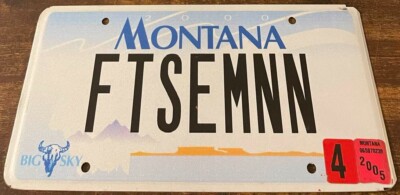 FTSEMNN Vanity License Plate Montana FT SEMNN | eBay