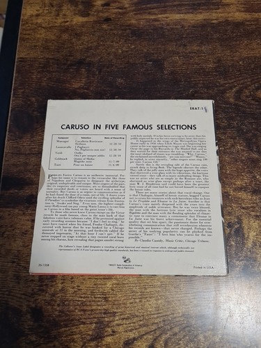 Enrico Caruso Sings Five Famous Selections - Collectors - 7" 45rpm ...