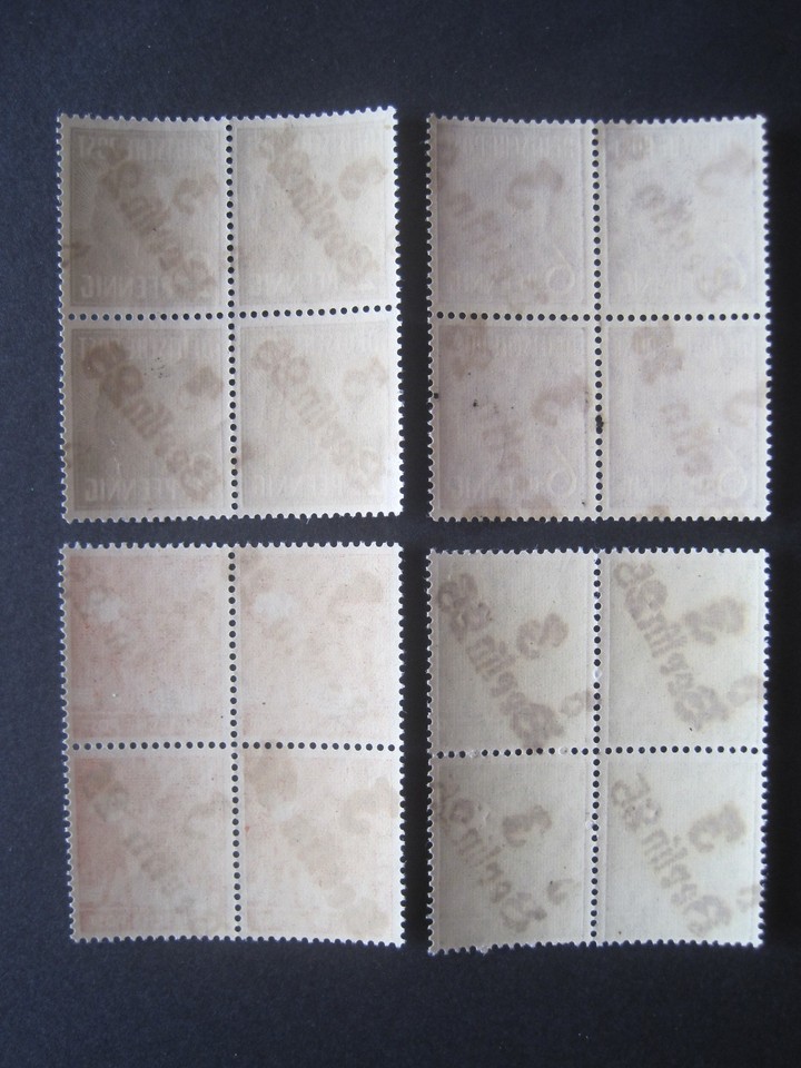 ++ SBZ BEZIRKSHANDSTEMPEL Bz. 3 BERLIN 25 KOMPLETTER 4er SATZ ...