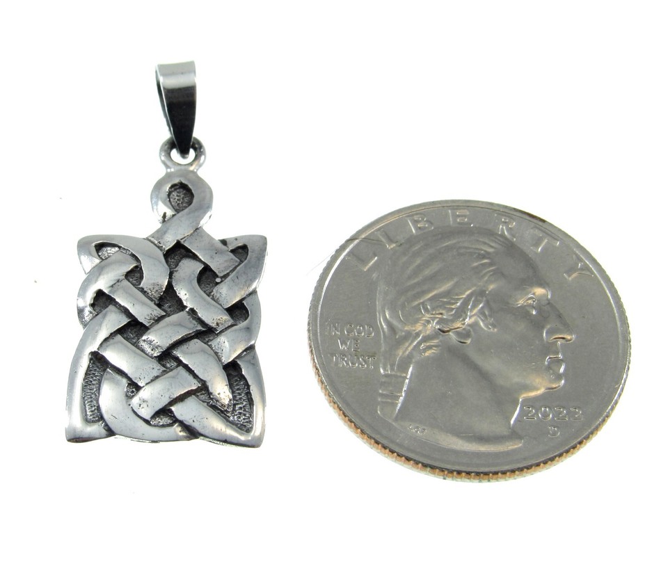 Handcrafted Solid 925 Sterling Silver Celtic Rectangle Shield Knot ...