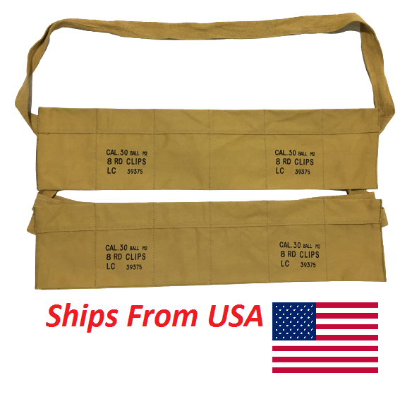(Pack of 2) US Army M1 Garand Cotton Cloth Bandolier-KHAKI | eBay