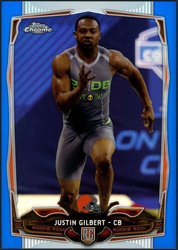 2014 Topps Chrome Justin Gilbert Blue Refractor #/199 Card #152 | eBay