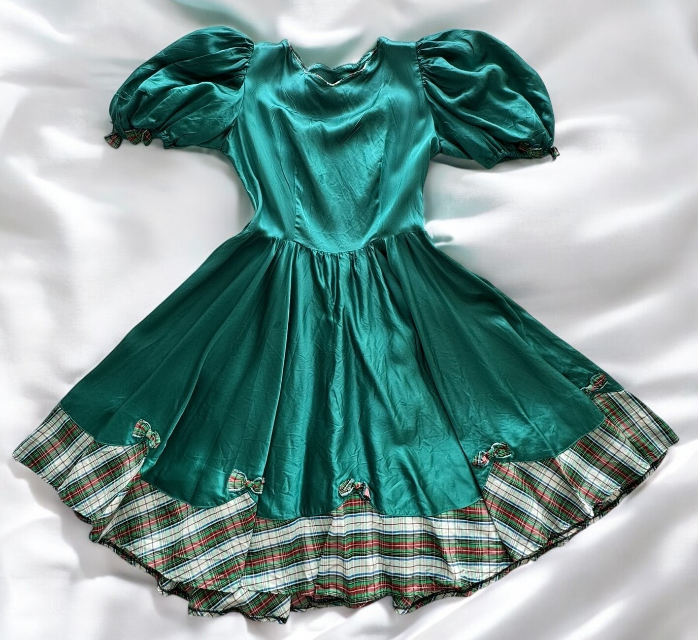 1970s Handmade Tartan Theme Dancing Frock - Gem