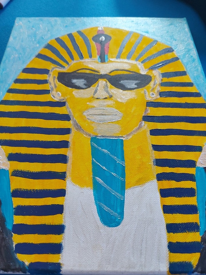 original Pop Art Painting Iconic King Tut on 11x14 stretched canvas | eBay