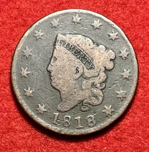 1818 Large Cent Coronet Head 1C Penny U.S. Coin | eBay