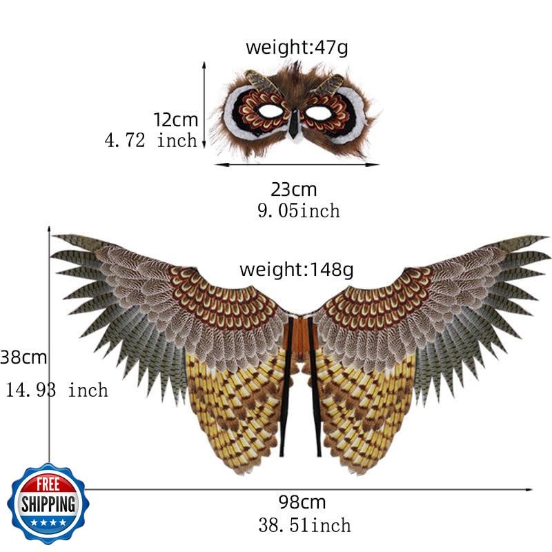 Alodidae Owl Wings Mask Costume Set Bird Wing Eagle Hawk Costumes ...