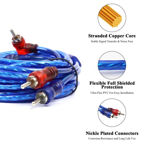 3 5 10 16 32 Feet 2-RCA to 2-RCA Male L/R Cable Subwoofer Mixer Stereo ...