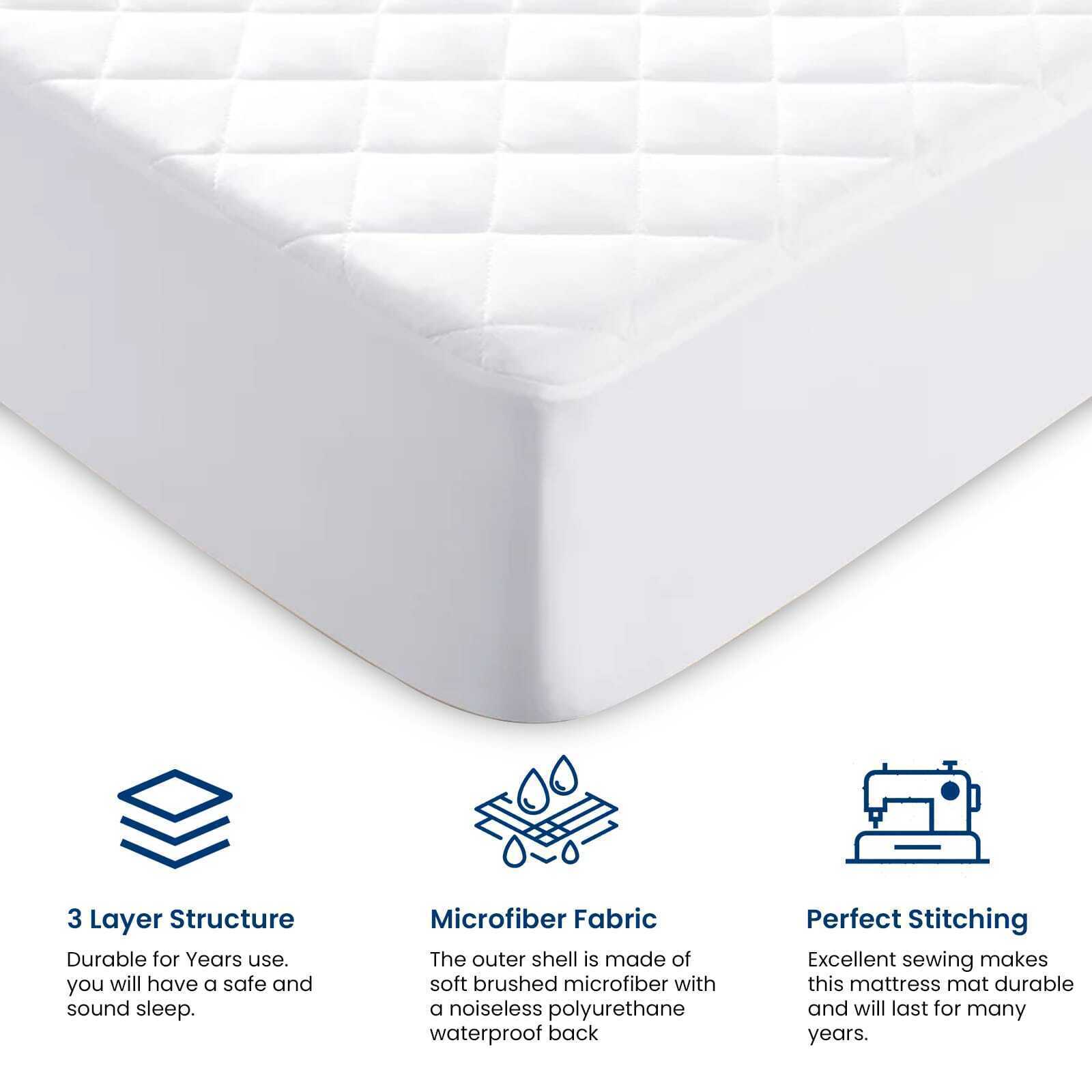 QUILTED WATERPROOF MATRESS MATTRESS PROTECTOR EXTRA DEEP FITTED BED ...