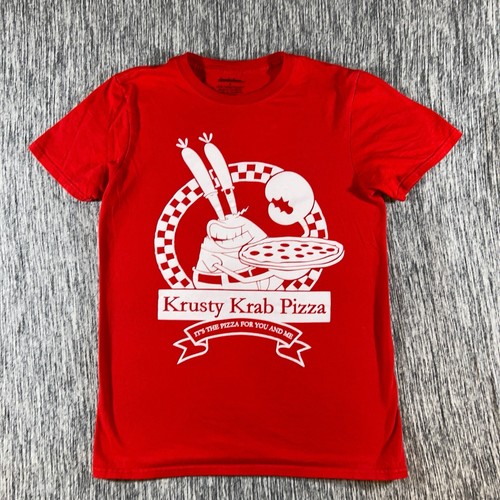 Krusty Krab Pizza SpongeBob SquarePants Nickelodeon Red T-Shirt Men's ...