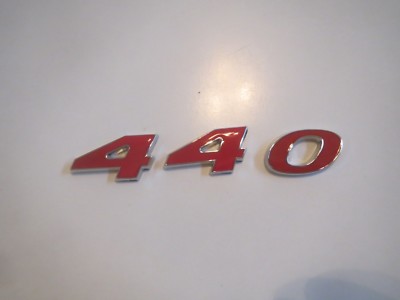440 ENGINE ID FENDER HOOD SCOOP QUARTER TRUNK EMBLEM RED FITS DODGE ...