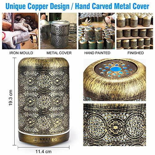 Metal Essential Oil Diffuser 7 Color Night Light Auto Shut Off Oils ...