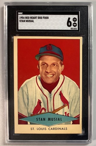 1954 RED HEART BASEBALL CARD STAN MUSIAL, SGC 6 EX/NM (STL CARDINALS ...