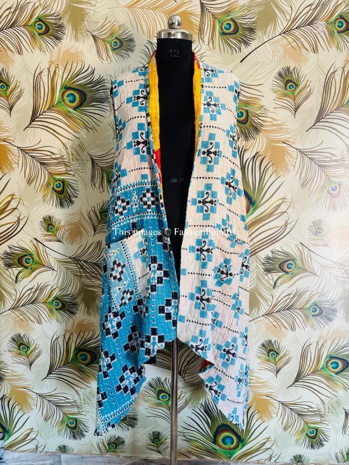 10 Pcs Handmade Cotton Kantha Vest Jacket Women Long Jacket Quilted ...