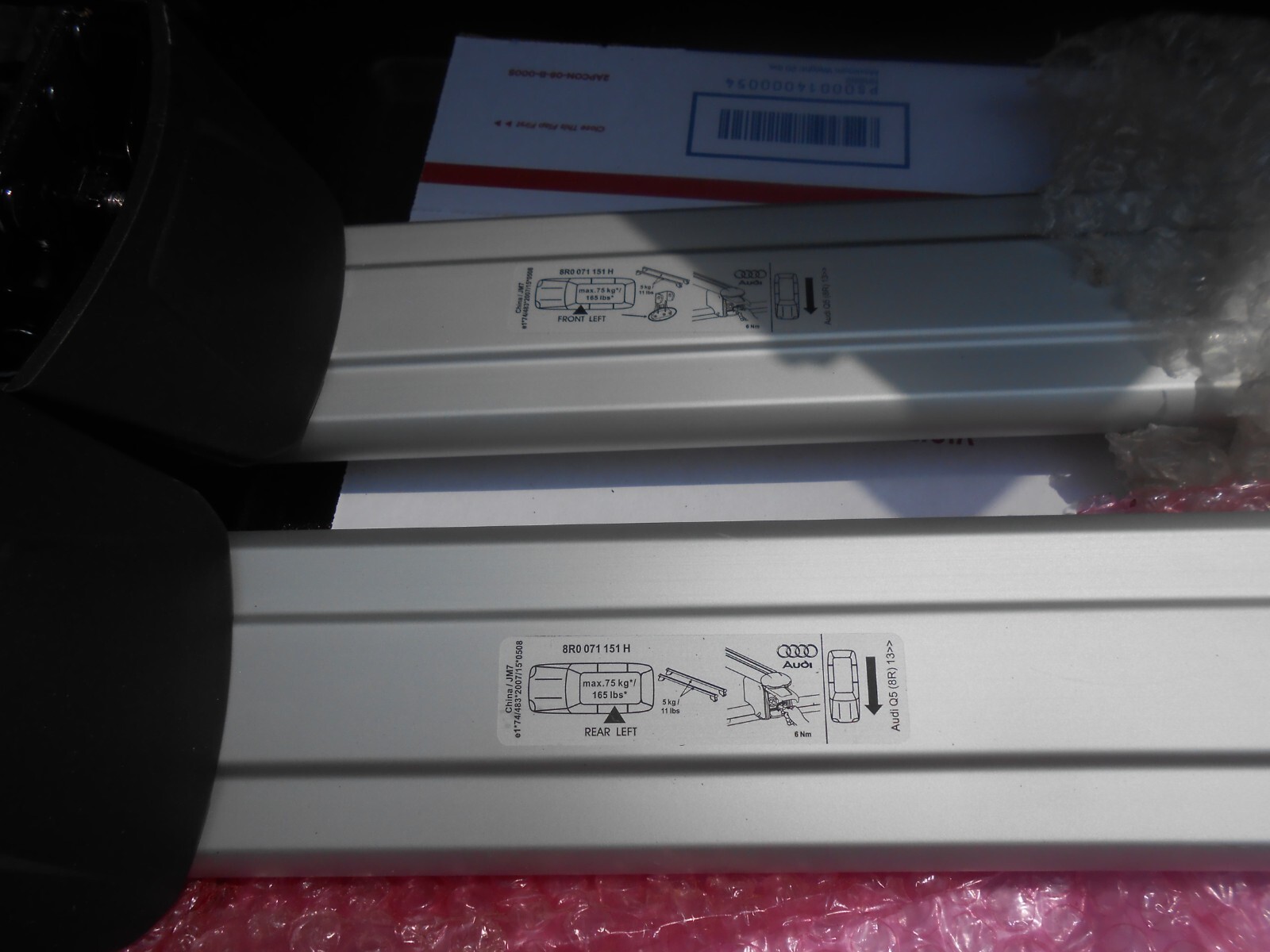 Audi OEM Q5 Roof Rack Carrier Bars 8R0071151H for sale online | eBay
