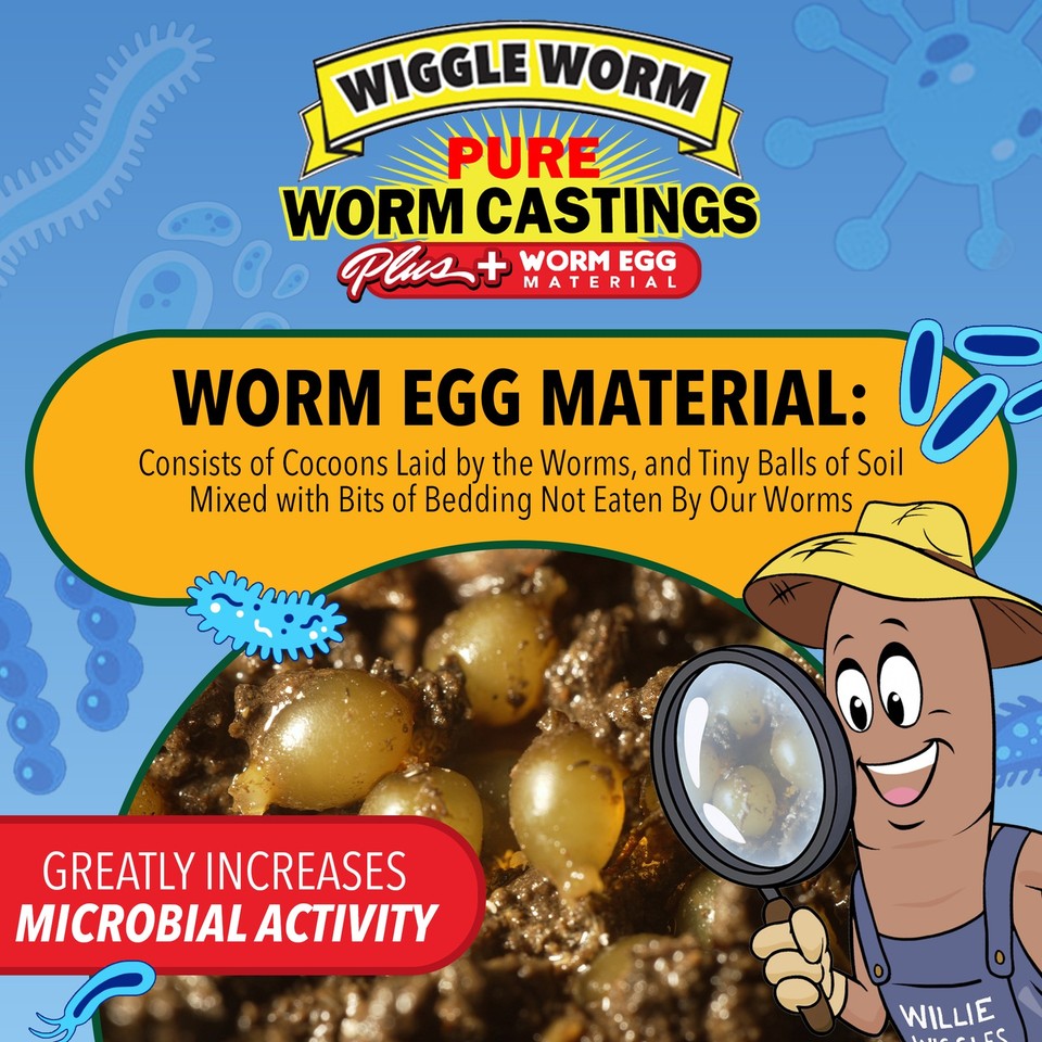 Wiggle Worm Pure Worm Castings Plus Egg Material, Fertilizer and ...