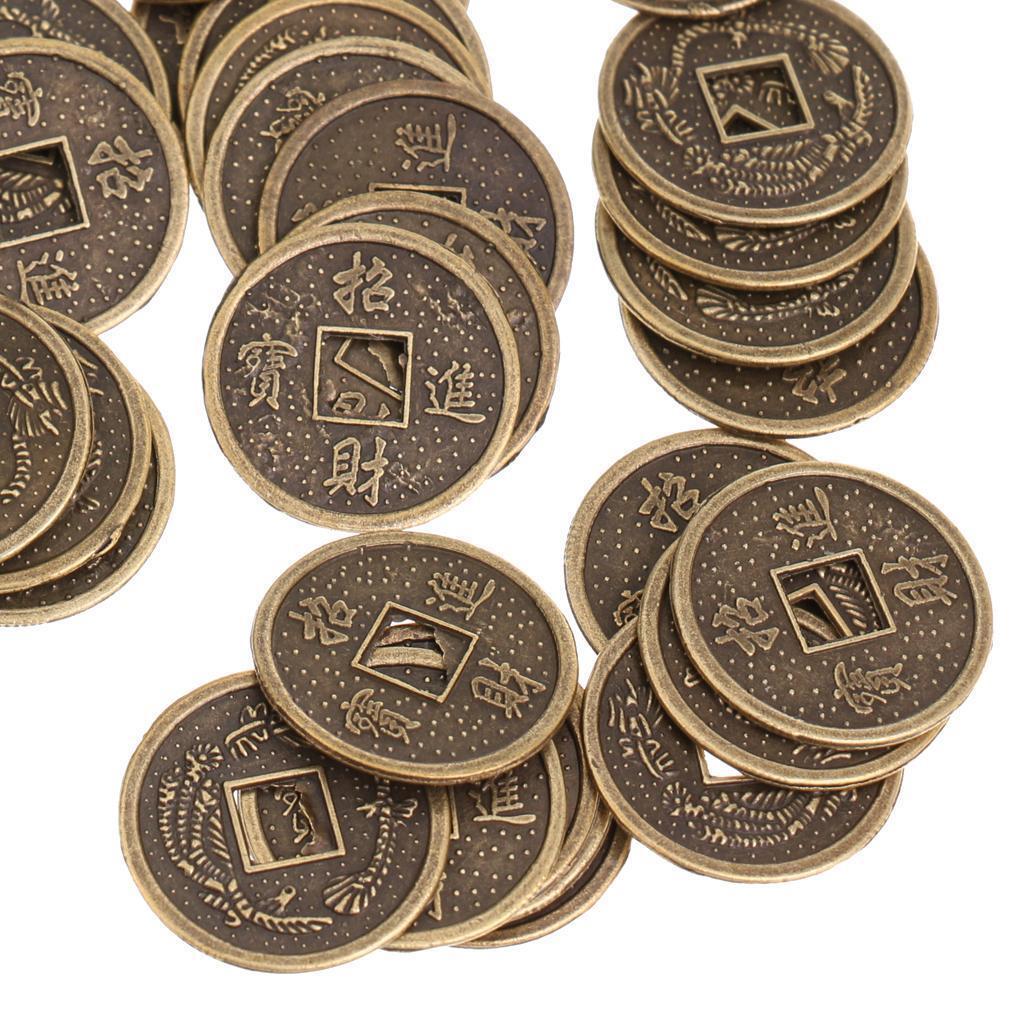 50 Pieces Alloy Chinese Fortune Coin Feng Shui I-ching Coins Souvenir ...
