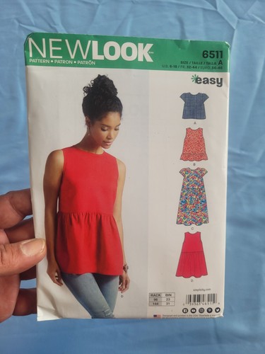 New Look 6511 ShirtDress Blouse Boho top new UNCUT sewing pattern sz 6 ...