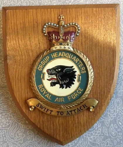 Old RAF Royal Air Force Group HQ 1 Squadron Station Crest Shield Plaque ...