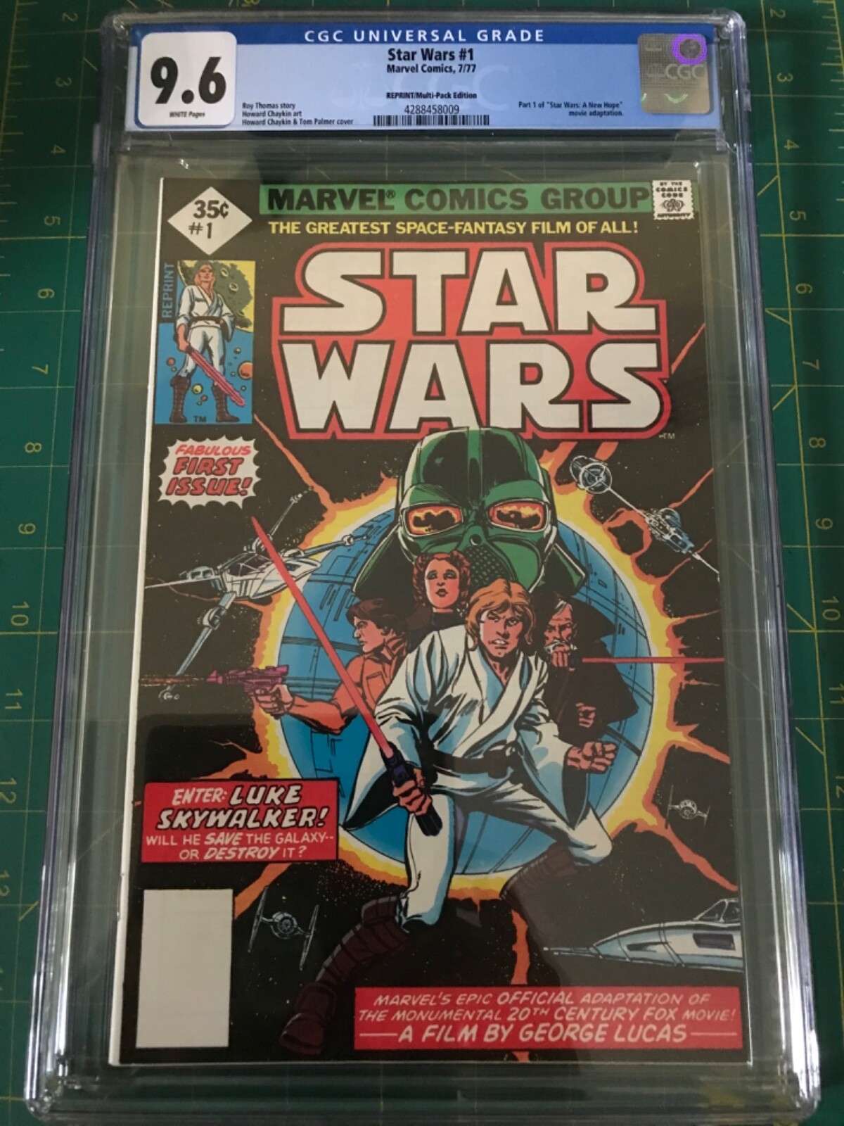STAR WARS 1 CGC 9.6 NM+ WP .35 CENT 1977 MARVEL REPRINT 1ST APP DARTH ...