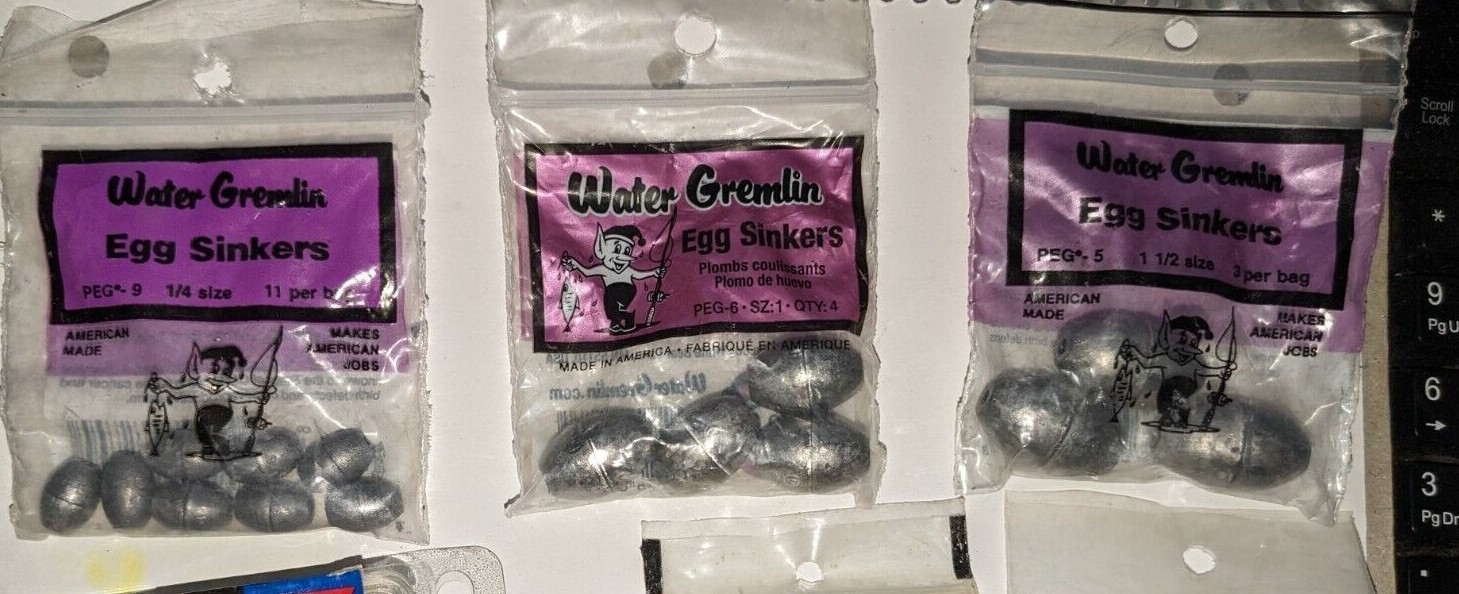 Water Gremlin Egg Sinkers PEG choose your size NIP | eBay