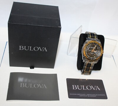 Bulova Men's Watch Precisionist 98D149 Diamond Dial Stainless Steel ...