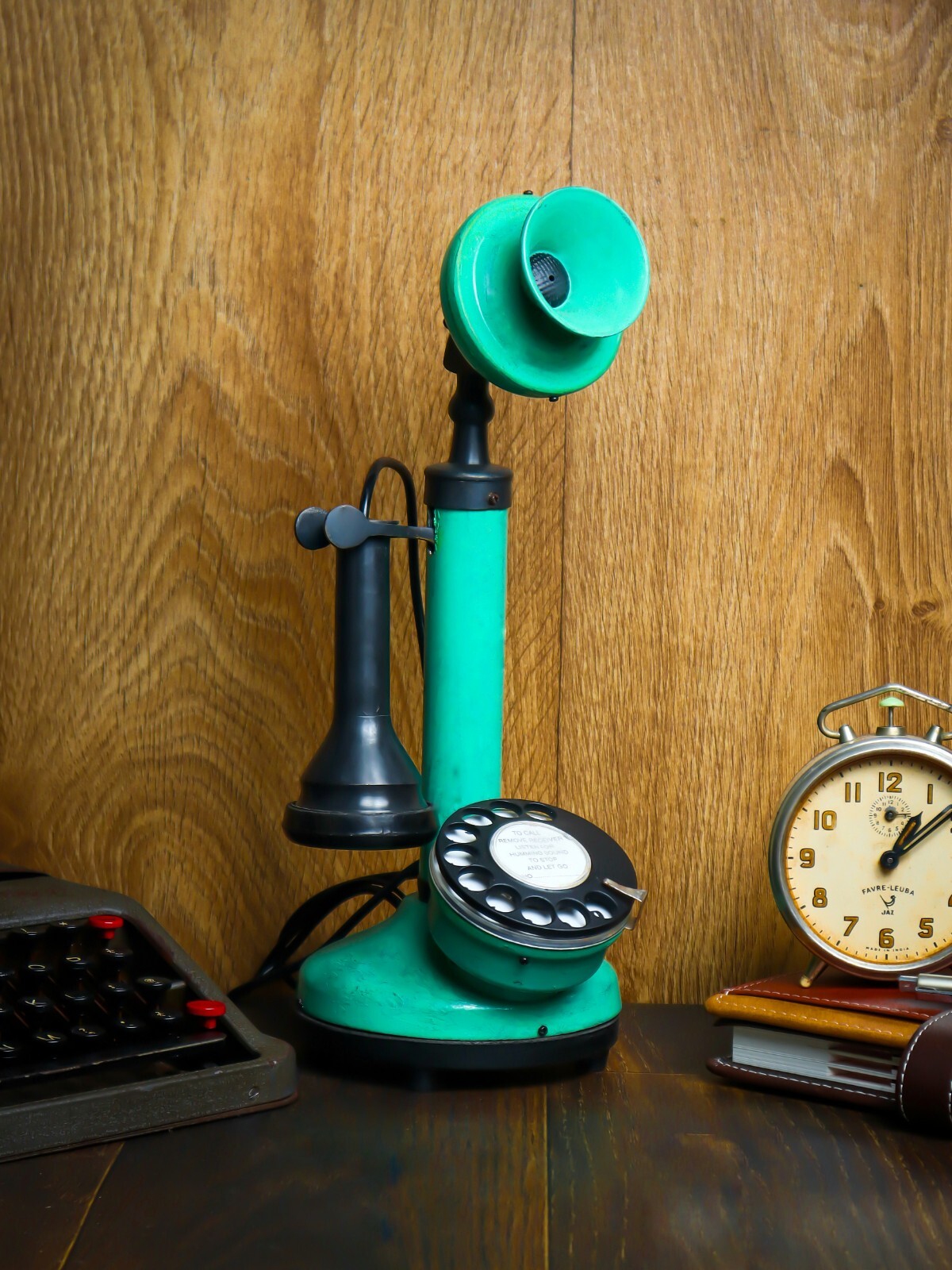 Vintage Brass & Iron Desk Telephone Decorative Antique Rotary Dial ...