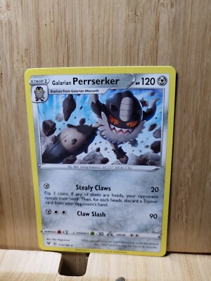 Galarian PERRSERKER🏆113/185 Vivid Voltage (Genuine) Pokemon Card 🏆 ...