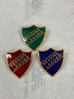 Reading Leader School Shield Badge - School Pin Badge - Enamel School ...
