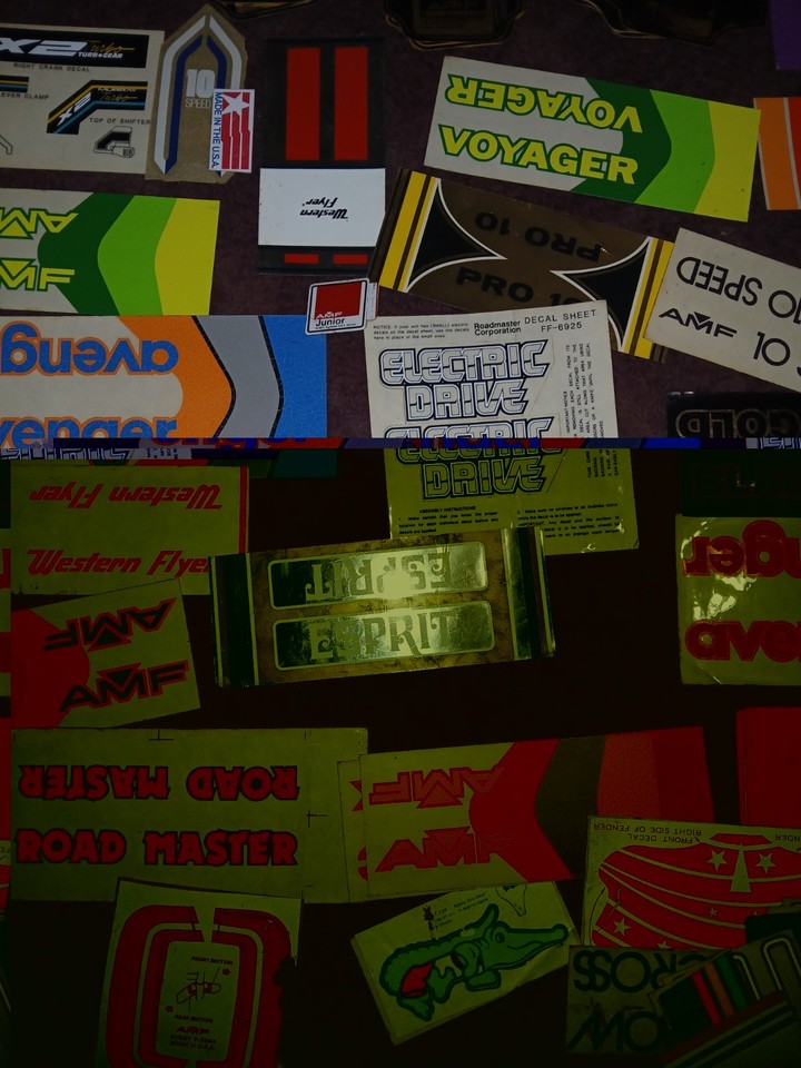 Big Lot Of Amf Roadmaster Bicycle Decals Western Flyer. Free Spirit | eBay