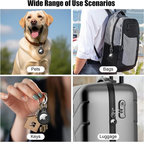 2 Pack Airtag case with Keychain Air tag Case with Key Ring for Apple ...