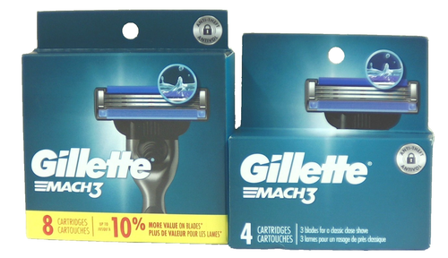 Gillette Mach3 Razor Blade Refills – 12 Cartridges – Fits All Mach3 ...