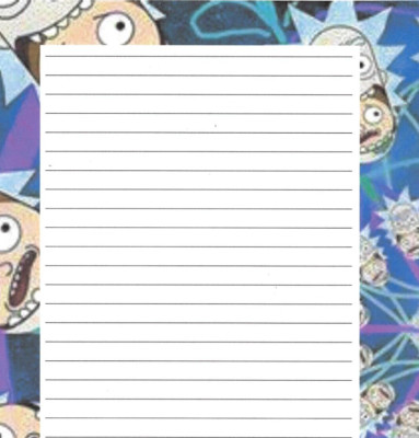 20 Sheets 5 Envelopes A5 Letter Writing Set: Rick and Morty blue vortex ...