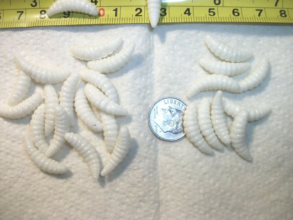 100-7/8"-crappie panfish-maggots-scent-grub-soft wax worms-jigs-glow ...