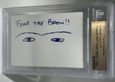 2012-13 Panini Autograph Fear the Brow Anthony Davis RC 1/1 Drawing BGS ...