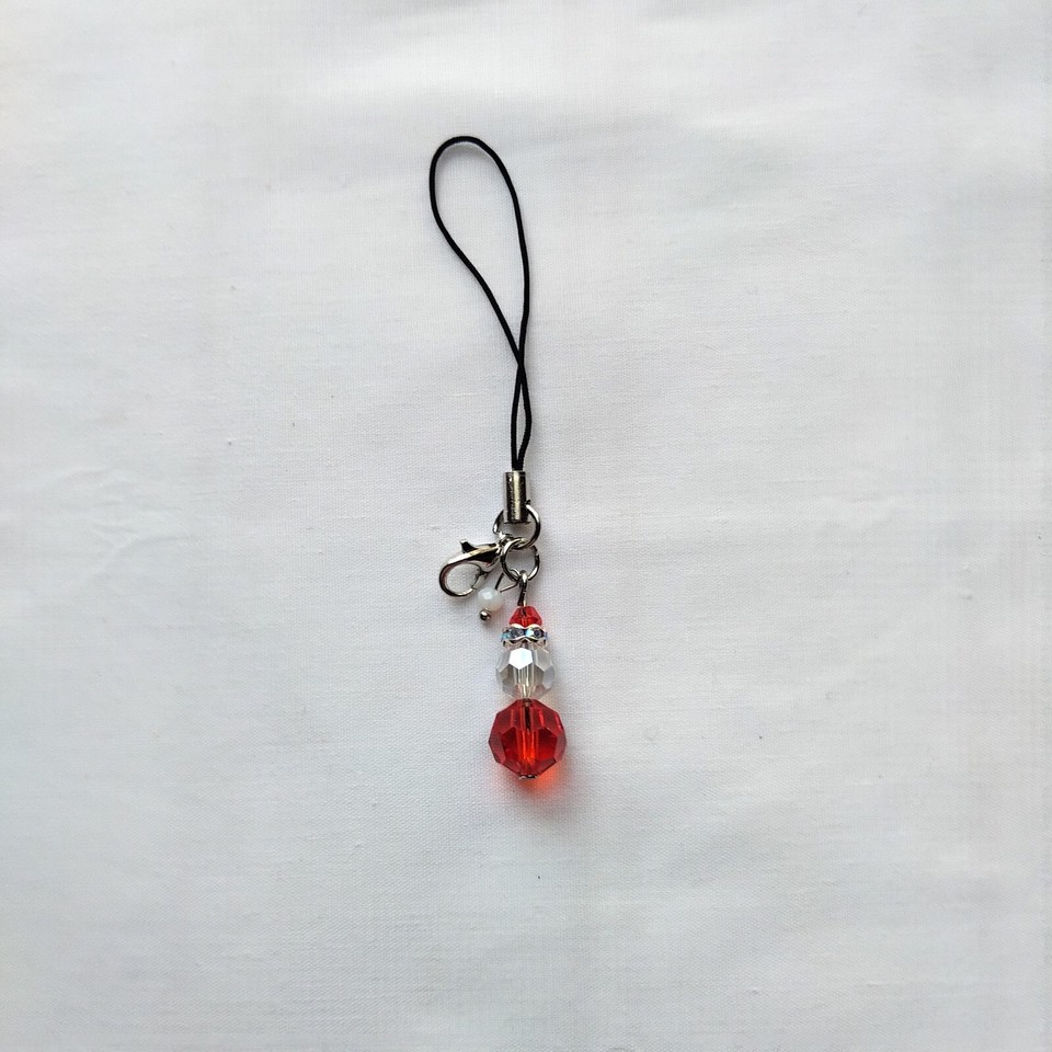 Santa Bead Phone Charm Dangle Lanyard Hanging Pendant Chain Car Decor ...