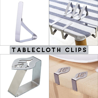 Stainless Steel Tablecloth Clips Table Cloth Cover Skirt Clamps Fix ...