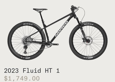 Norco Fluid HT 1 Silver/Black Small [IN BOX] | eBay