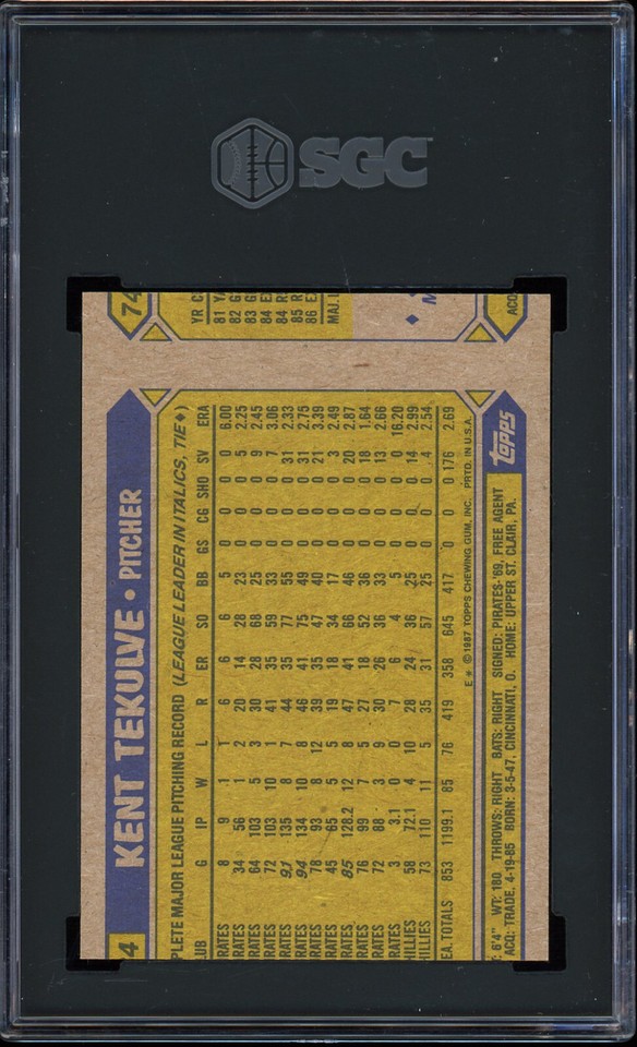 1987 Topps #170 Bo Jackson ERROR WRONG BACK SGC 4 (DEAD MINT) | eBay