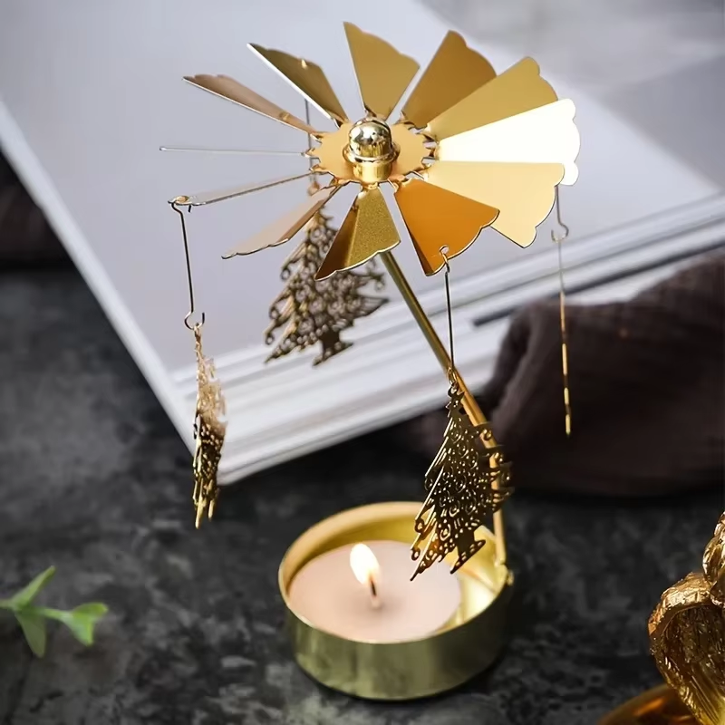 Metal Hot Rotating Candle Holder Christmas Rotating Candle Holder ...