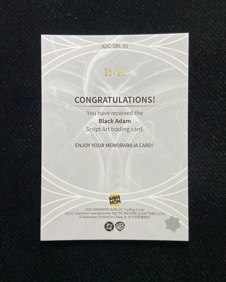 2025 Kakawow Aura DC Script Art Blue #ADC-SBL-55 Black Adam Auto 35/95 ...