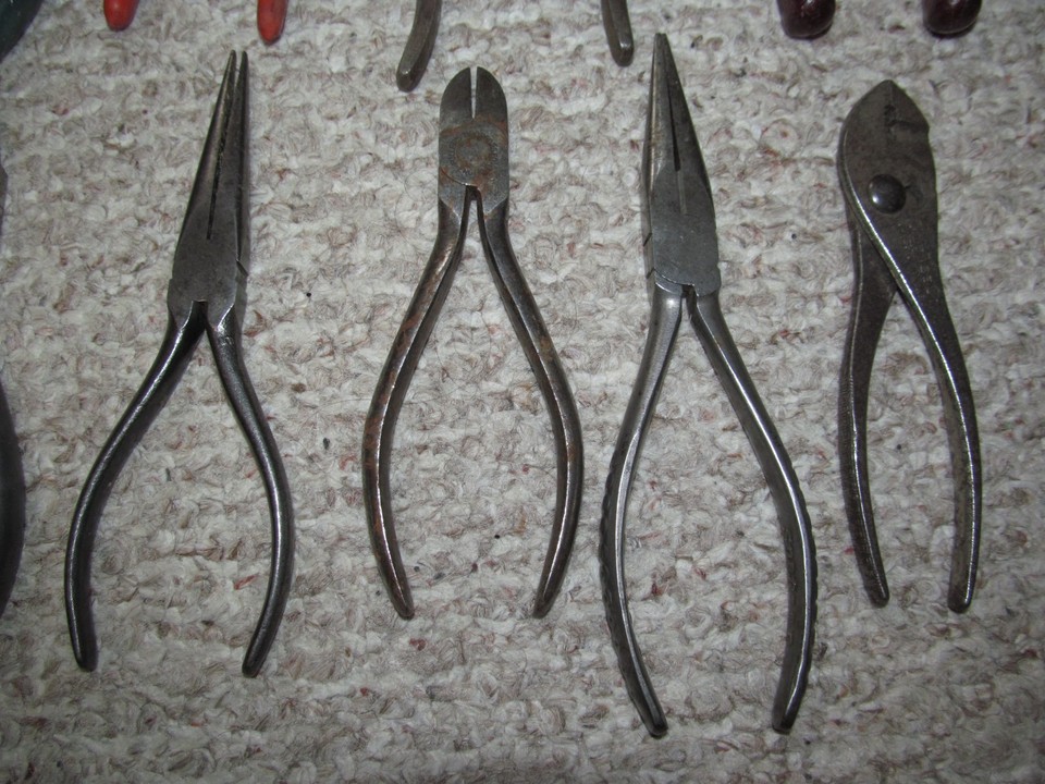 Vintage Tools Lot of 13 Pliers and Wrenches Crestoloy TrueCraft | eBay